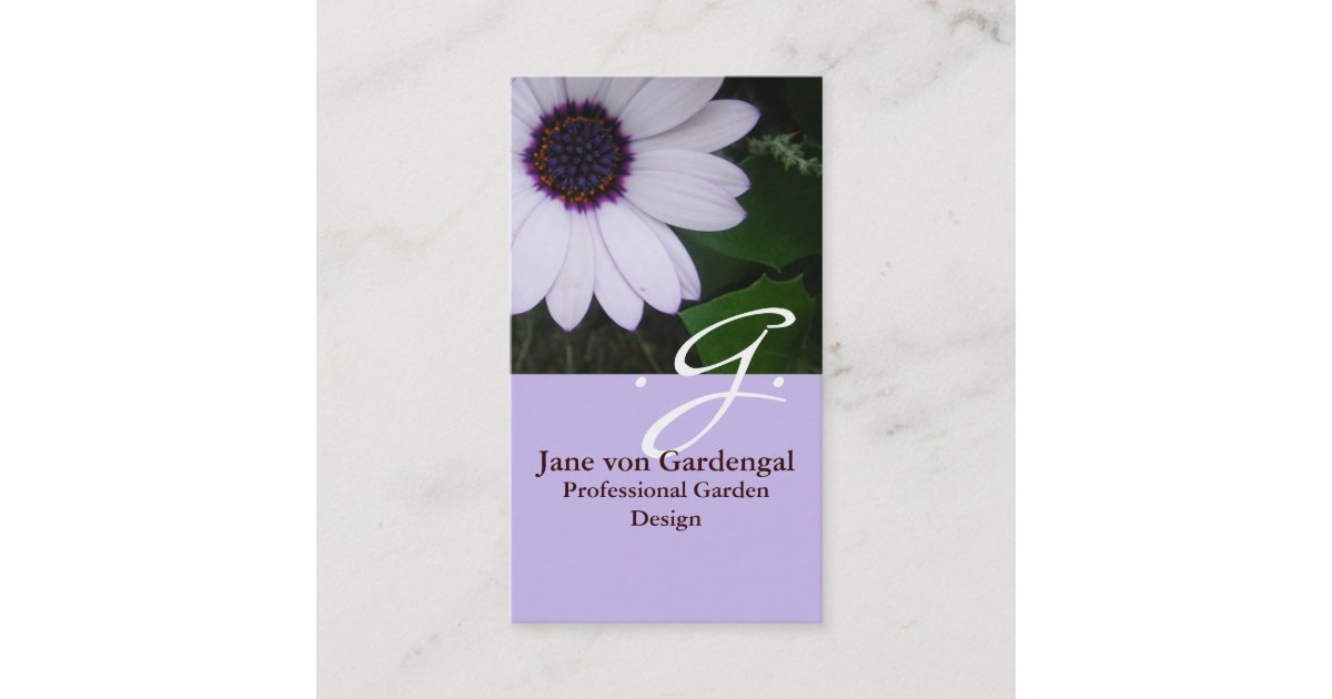 Purple Daisy Business Card | Zazzle