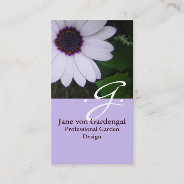 Purple Daisy Business Card | Zazzle