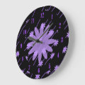 Purple Daisy Chain Floral Pattern Wall Clock | Zazzle