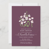 Purple daisy floral elegant beautiful baby shower invitation | Zazzle