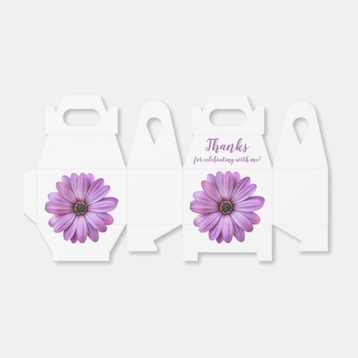 Purple Daisy Gable Party Favor Boxes | Zazzle