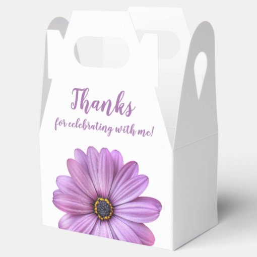 Purple Daisy Gable Party Favor Boxes | Zazzle