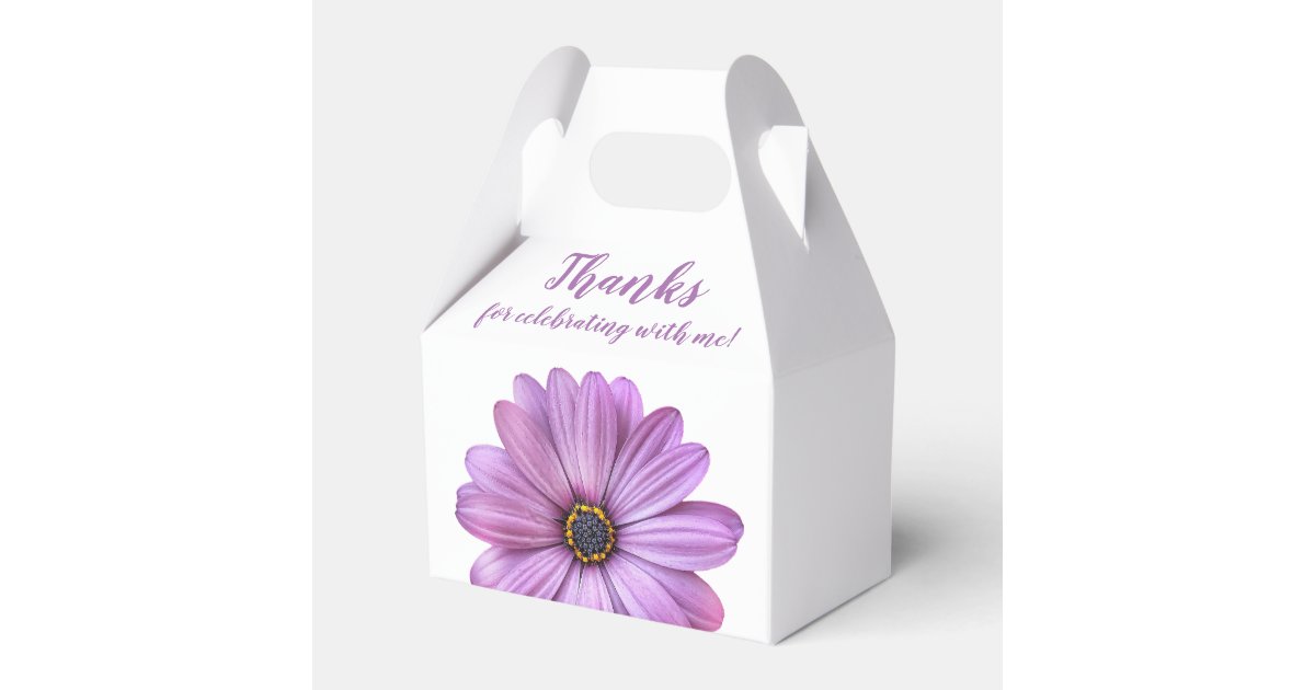 Purple Daisy Gable Party Favor Boxes | Zazzle