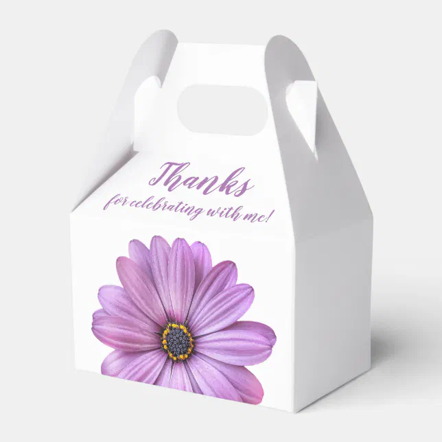 Purple Daisy Gable Party Favor Boxes | Zazzle