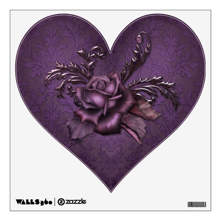 Purple Damask Rose Wall Sticker | Zazzle