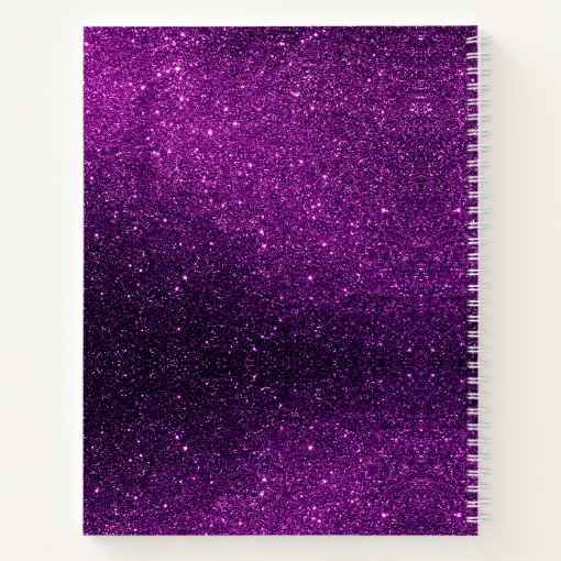 Purple Dance Ballerina Customizable Name Glitter Notebook | Zazzle