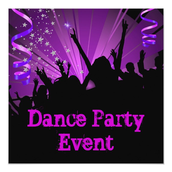 Purple Dance Party Event Crowd Rave Invitation | Zazzle.com