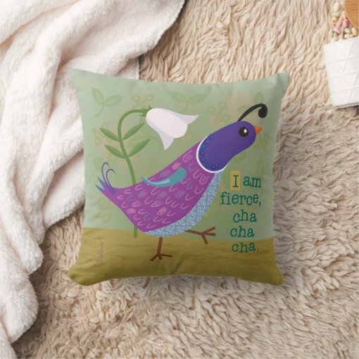 Purple Dancing Quail Throw Pillow | Zazzle
