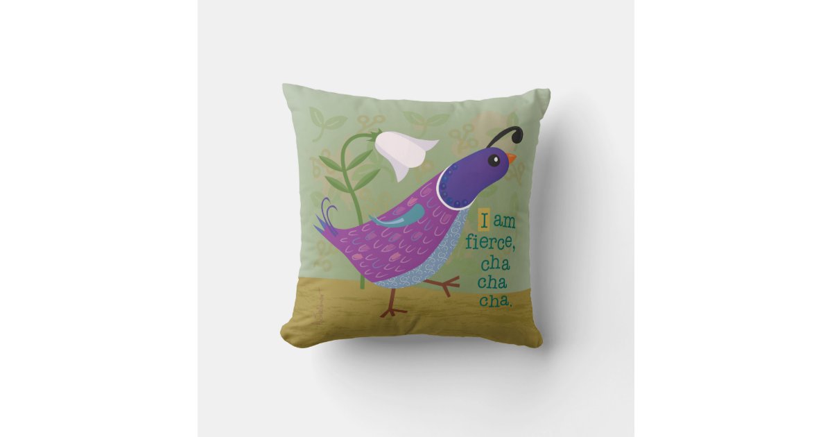 Purple Dancing Quail Throw Pillow | Zazzle