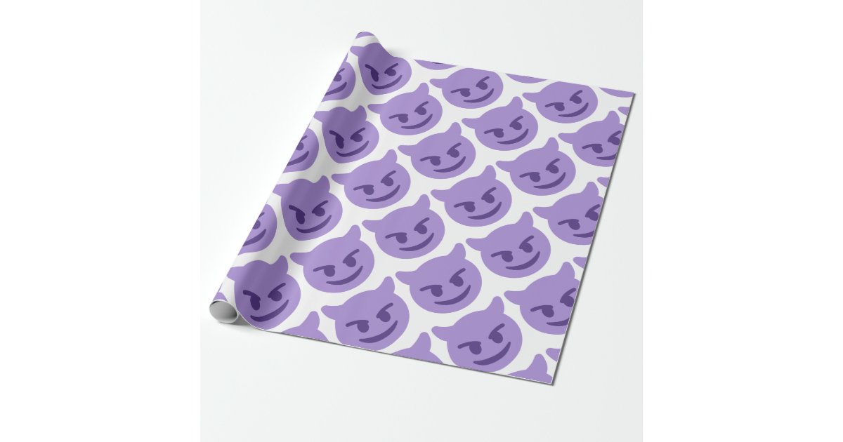 Purple Devil Emoji Wrapping Paper | Zazzle