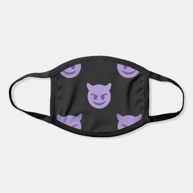 purple devil emojis face mask | Zazzle