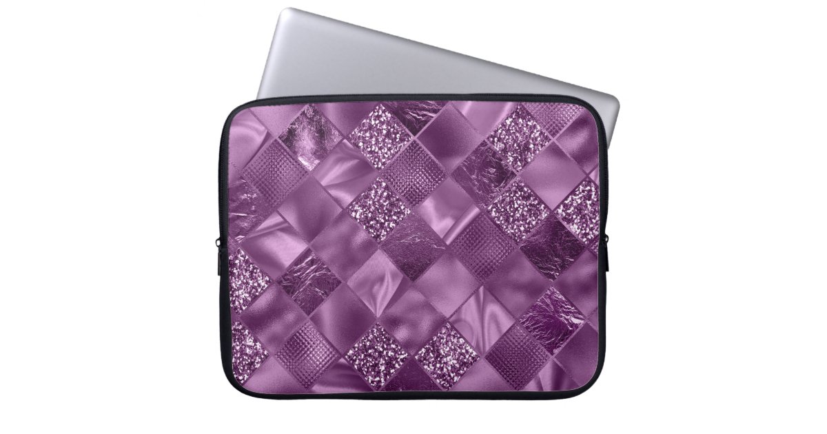 PURPLE DIAMOND SHIMMER DIAMOND PATTERN LAPTOP SLEEVE | Zazzle