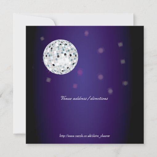 Purple Disco Ball Birthday Party Invitation | Zazzle