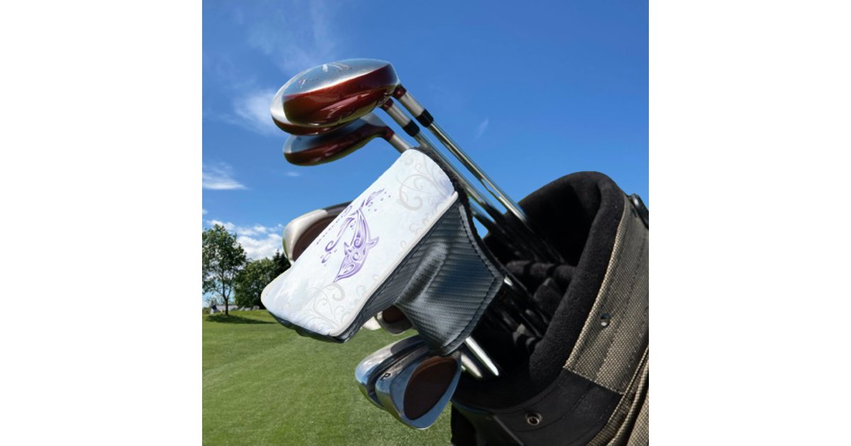 Purple Dolphin Personalized Golf Head Cover | Zazzle