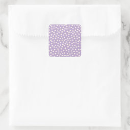Purple Dots Animal Print Spots Square Sticker | Zazzle