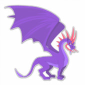 Purple dragon cartoon sticker | Zazzle