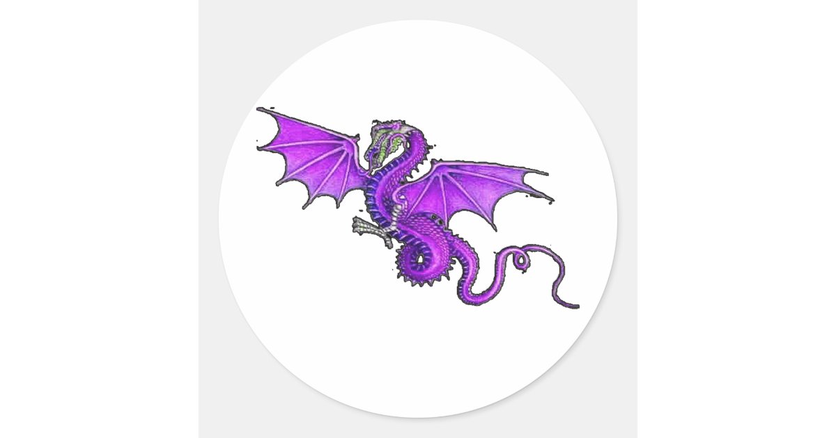Purple Dragon Classic Round Sticker | Zazzle