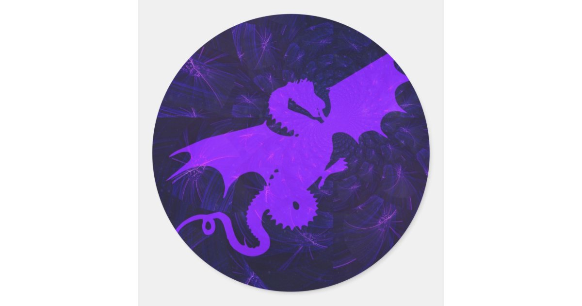 Purple Dragon Classic Round Sticker | Zazzle