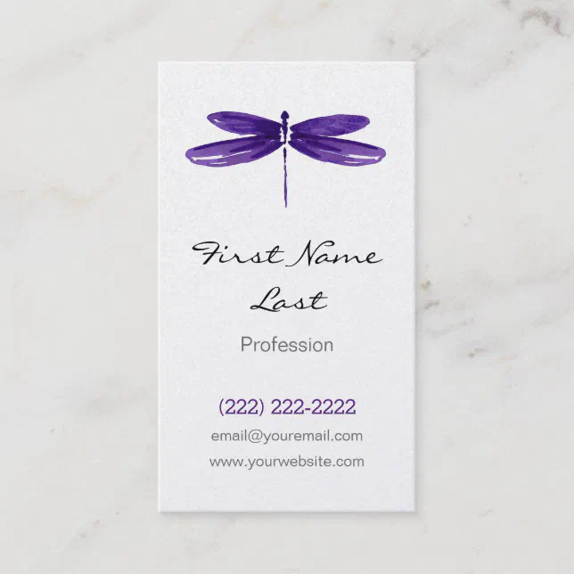 Purple Dragonfly Business Card | Dragon Fly Cards | Zazzle