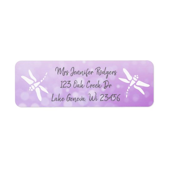 Purple Dragonfly Label | Zazzle.com
