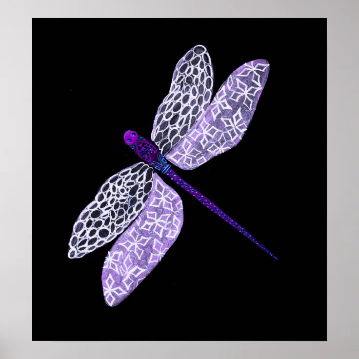 Purple Dragonfly Poster | Zazzle