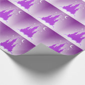 Purple Dreamy Castle In The Clouds Starry Moon Sky Wrapping Paper | Zazzle