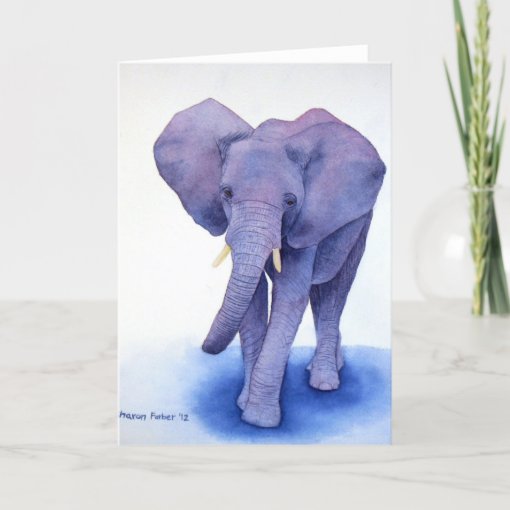 Purple Elephant Note Card | Zazzle