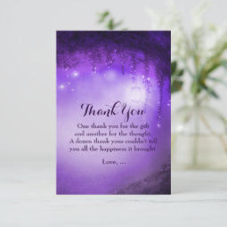 Purple Enchanted Fantasy Forest Thank You Cards | Zazzle