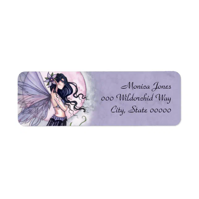 Purple Fairy Fantasy Art Return Address Labels | Zazzle