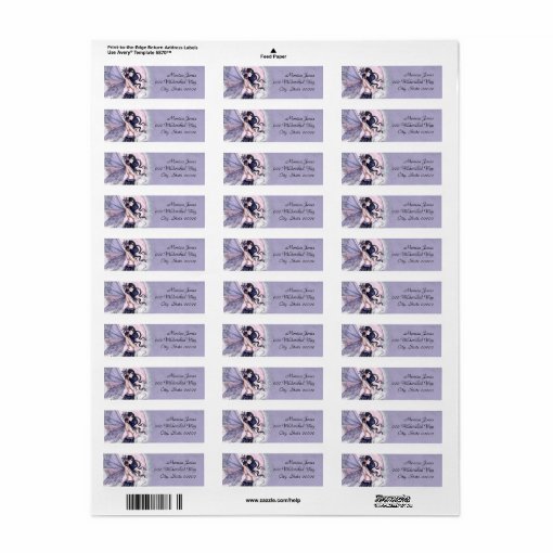 Purple Fairy Fantasy Art Return Address Labels | Zazzle