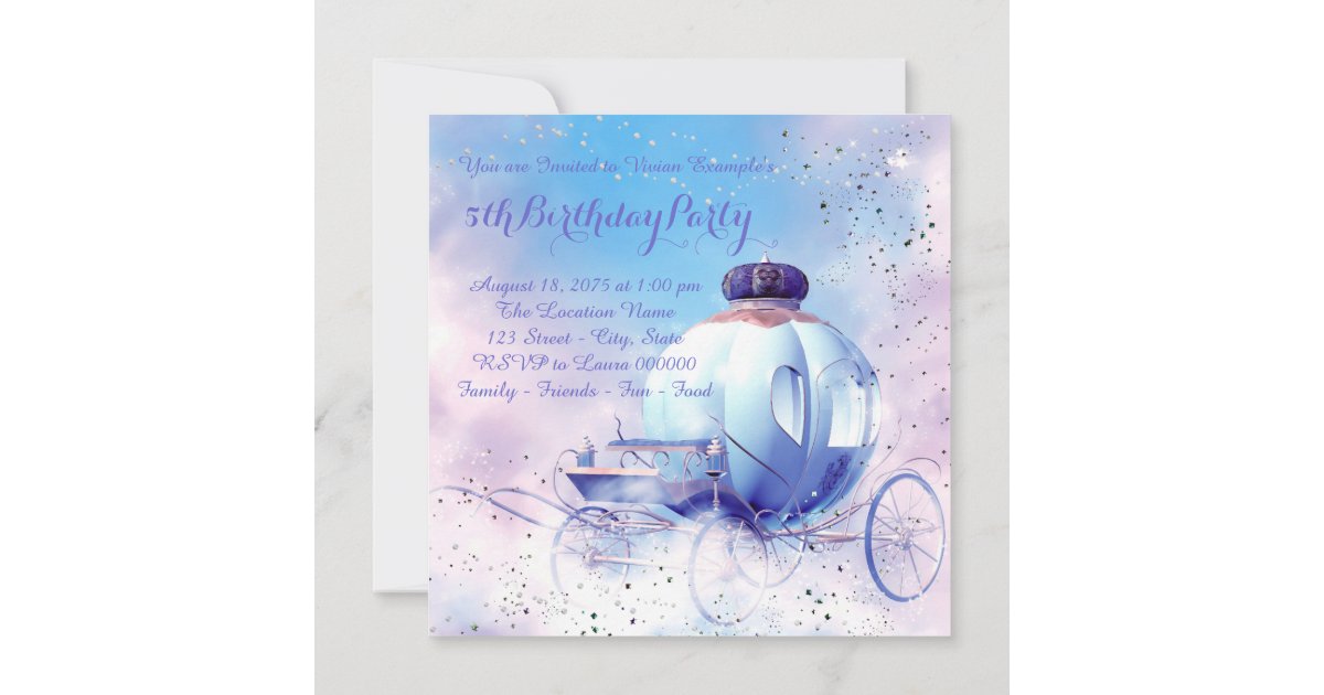Purple Fairy Tale Princess Birthday Party Invitation | Zazzle