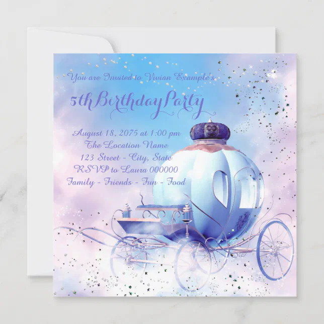 Purple Fairy Tale Princess Birthday Party Invitation | Zazzle