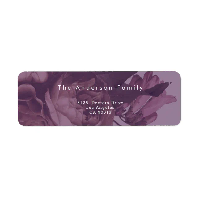 Purple fantasy Wedding return address label | Zazzle