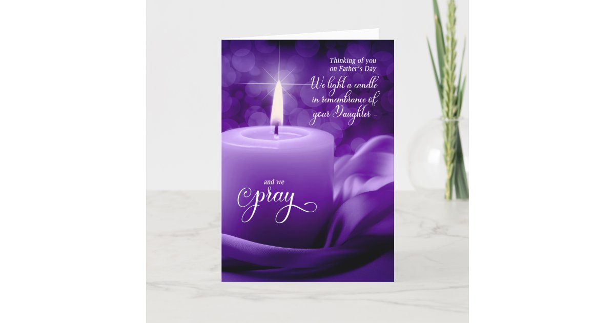 Purple Father's Day Remembering a Child Holiday Card | Zazzle