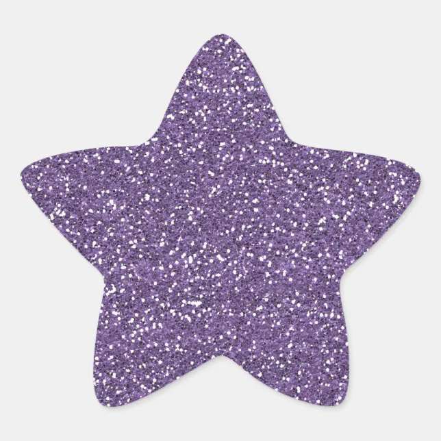 Purple Faux Glitter Star Sticker | Zazzle
