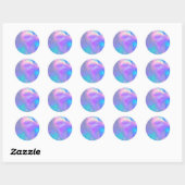 Purple Faux Holo Trendy Classic Round Sticker | Zazzle