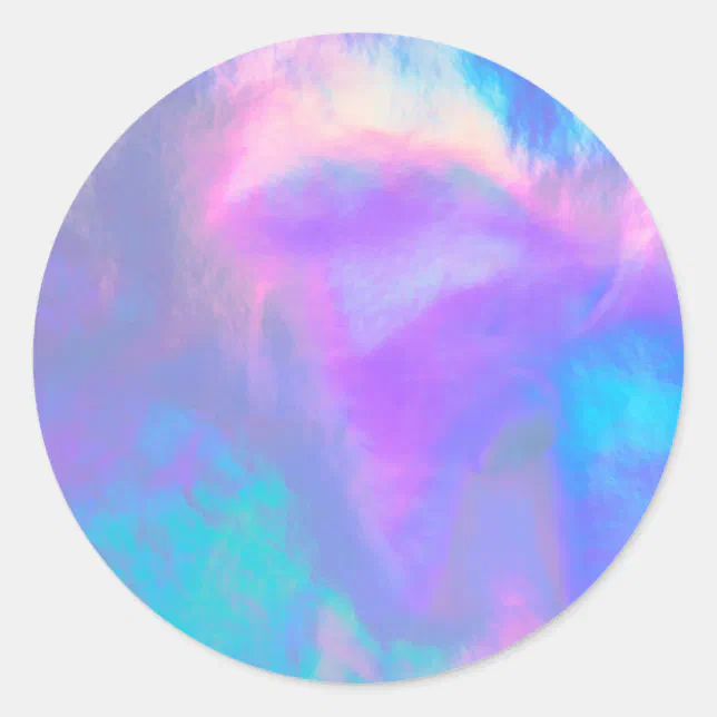 Purple Faux Holo Trendy Classic Round Sticker | Zazzle