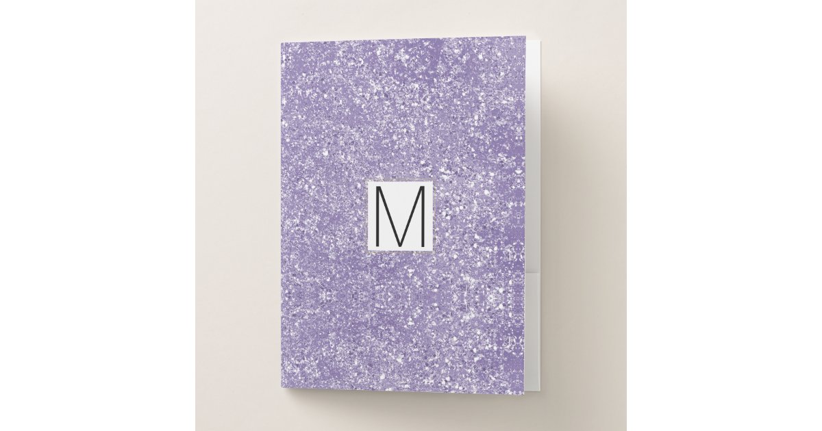 Purple Faux Sparkly Glitter Pocket Folder | Zazzle