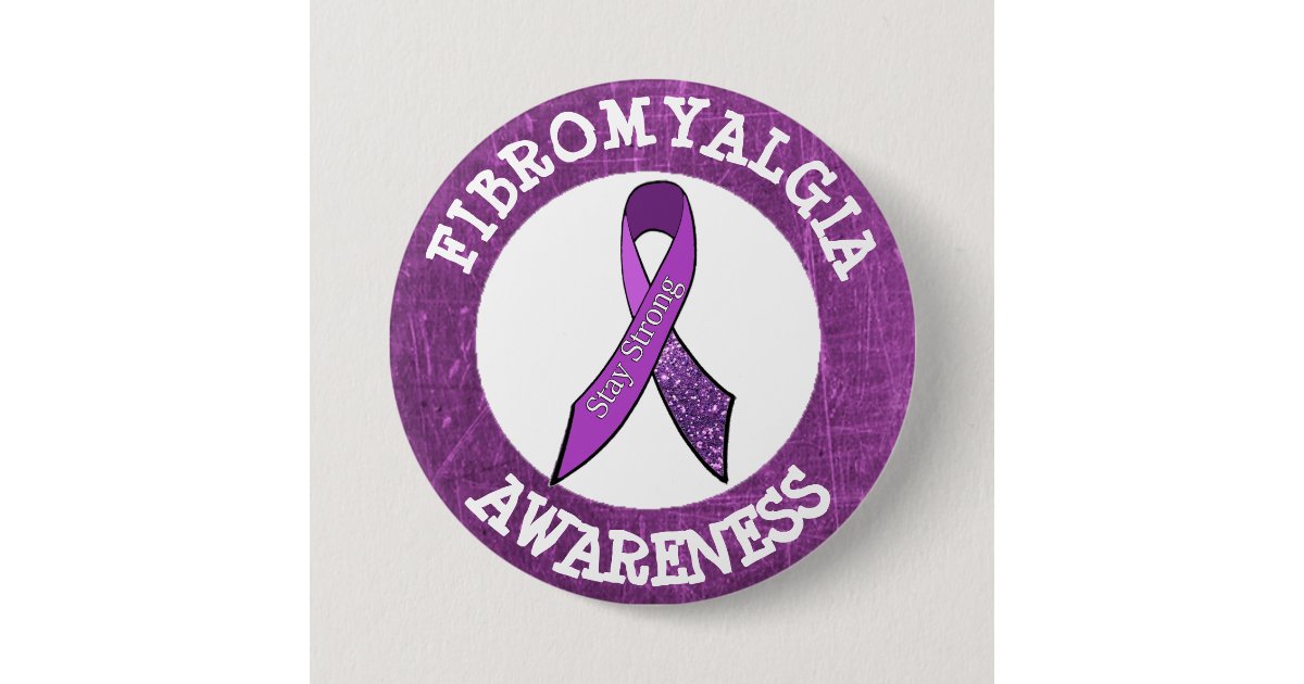 Purple Fibromyalgia Awareness Ribbon Button | Zazzle