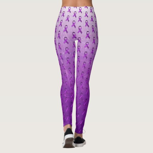 Purple Fibromyalgia Awareness Ribbons Leggings | Zazzle