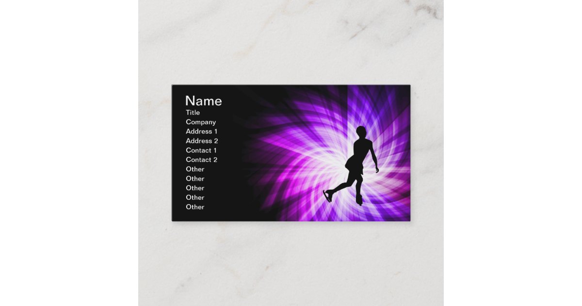 Purple Figure Skating Business Card | Zazzle
