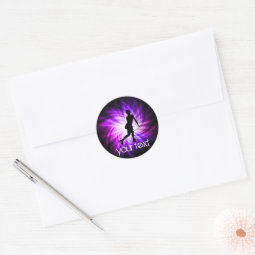 Purple Figure Skating Classic Round Sticker | Zazzle