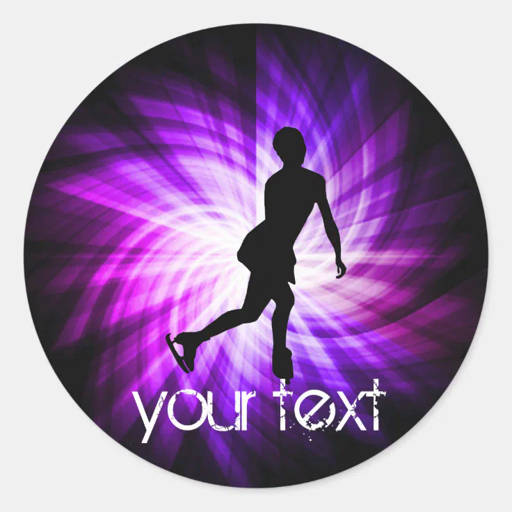 Purple Figure Skating Classic Round Sticker | Zazzle