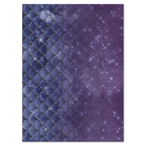 Purple Fish Scales Below a Starry Night Decoupage Tissue Paper | Zazzle