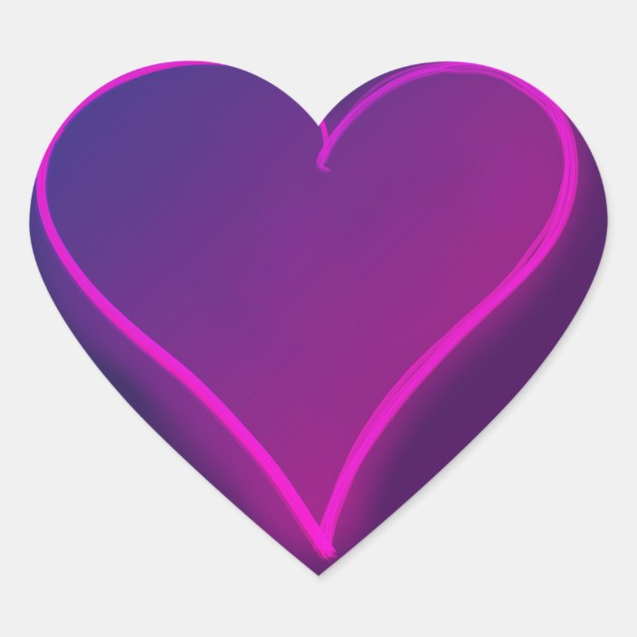 Purple Floating Heart Sticker | Zazzle.com