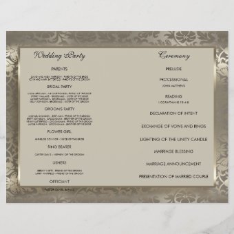 Purple Floral & Antique Silver Wedding Program | Zazzle