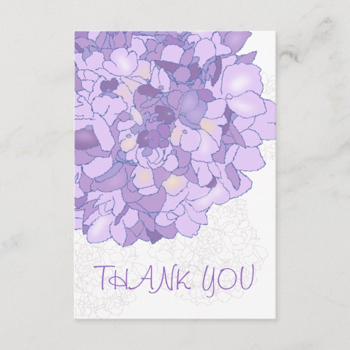 Purple Floral Art Thank You Flat Notes | Zazzle.com