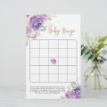 Purple floral baby shower bingo game | Zazzle