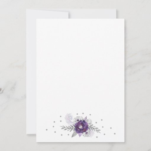 Purple Floral Baby Sprinkle by mail Invitation | Zazzle