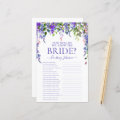 Purple Floral Bridal Shower Game | Zazzle